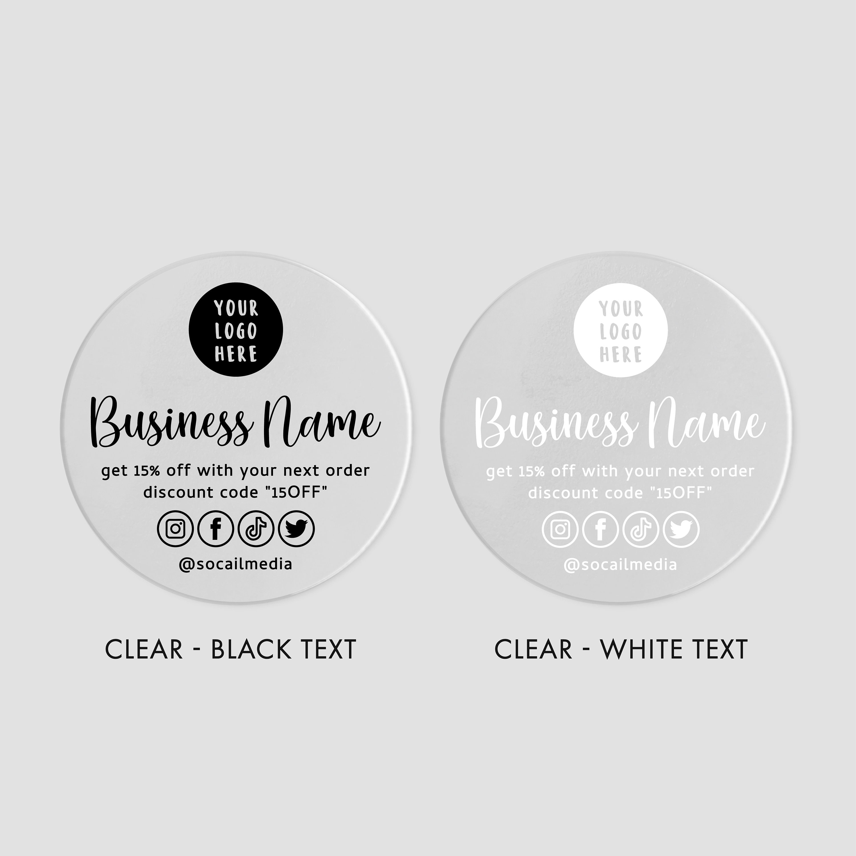 Custom Business Logo Branding Clear Stickers Labels Clear - Etsy UK