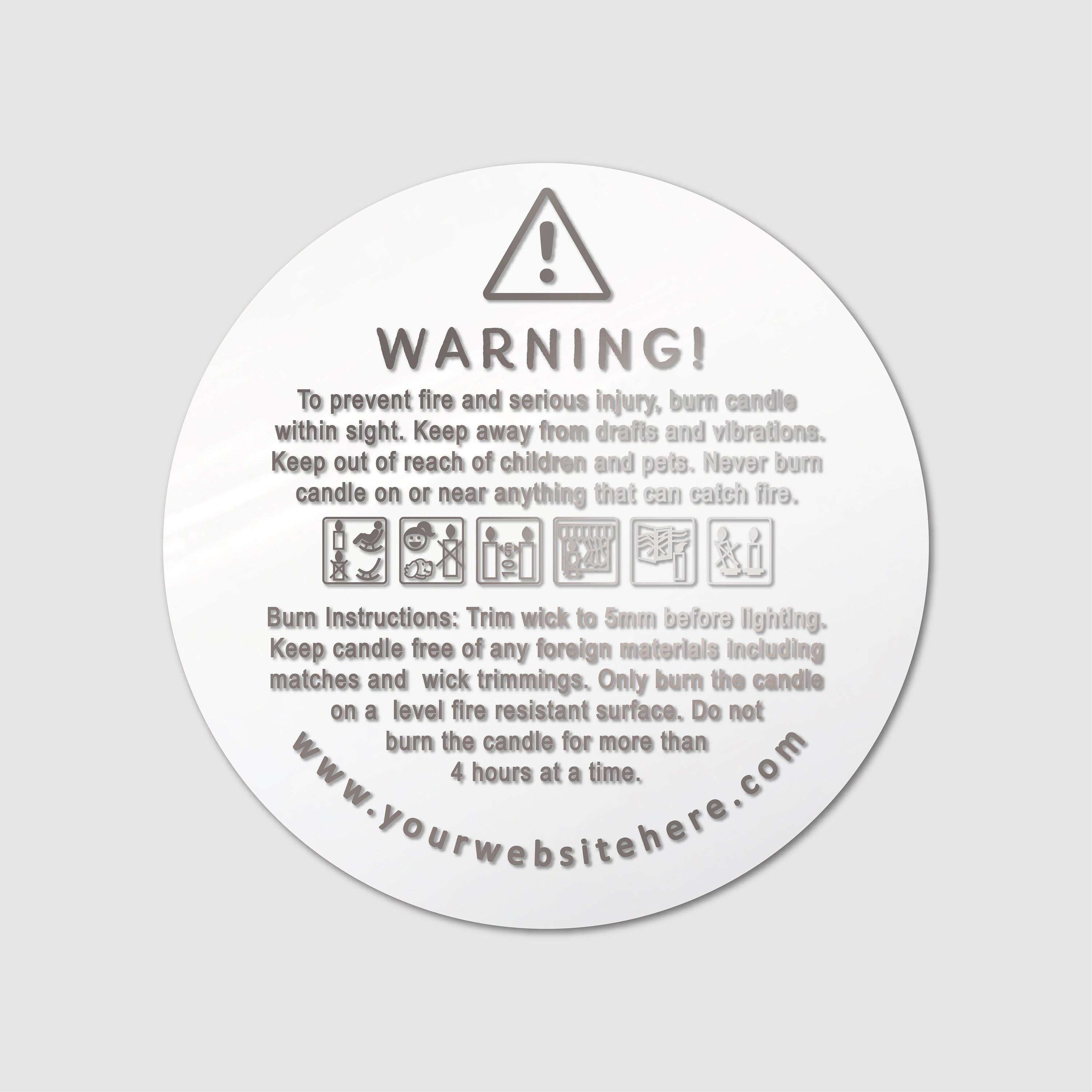 Custom Candle Warning Stickers – Round Safety Labels - Etsy