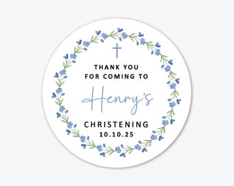 Personalised Christening Stickers for Favors, Thank You Christening ...