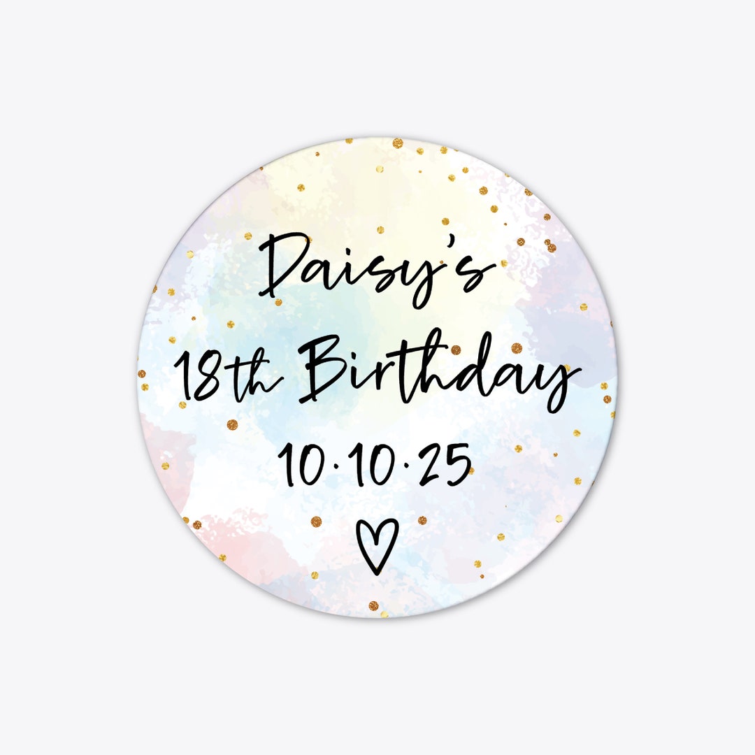 Personalized Party Favors 18th Birthday Thank You Labels Stickers ...