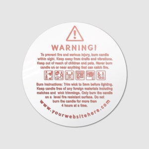 Custom Candle Warning Stickers – Round Safety Labels - Etsy