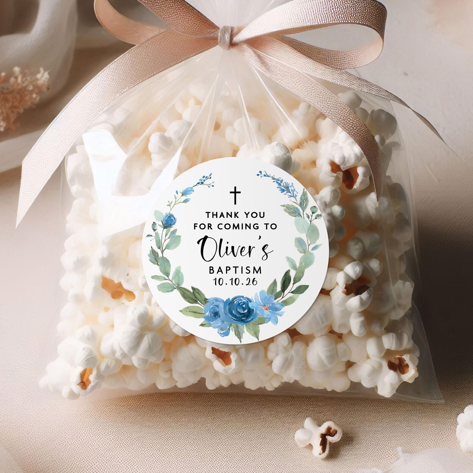 Personalised Christening Stickers for Favors, Thank You Christening ...