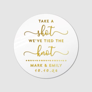Take A Shot Wedding Stickers Custom Shot Glass Labels Wedding Favor ...