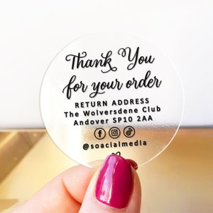 Custom Thank You for Your Order Stickers, Personalized Square Business ...