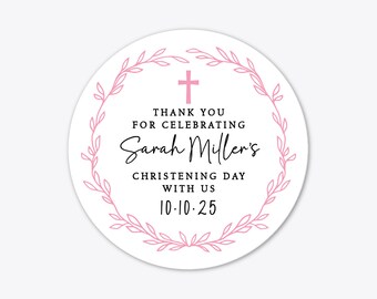 Personalised Christening Stickers for Favors, Thank You Christening ...