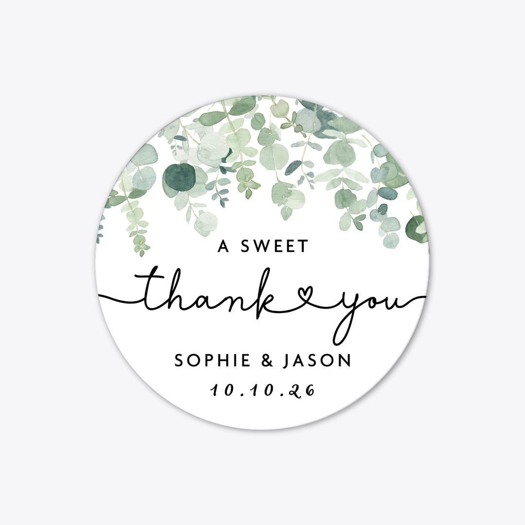 Custom Round Labels for Wedding Favors - Welcome Stickers for Cake and ...