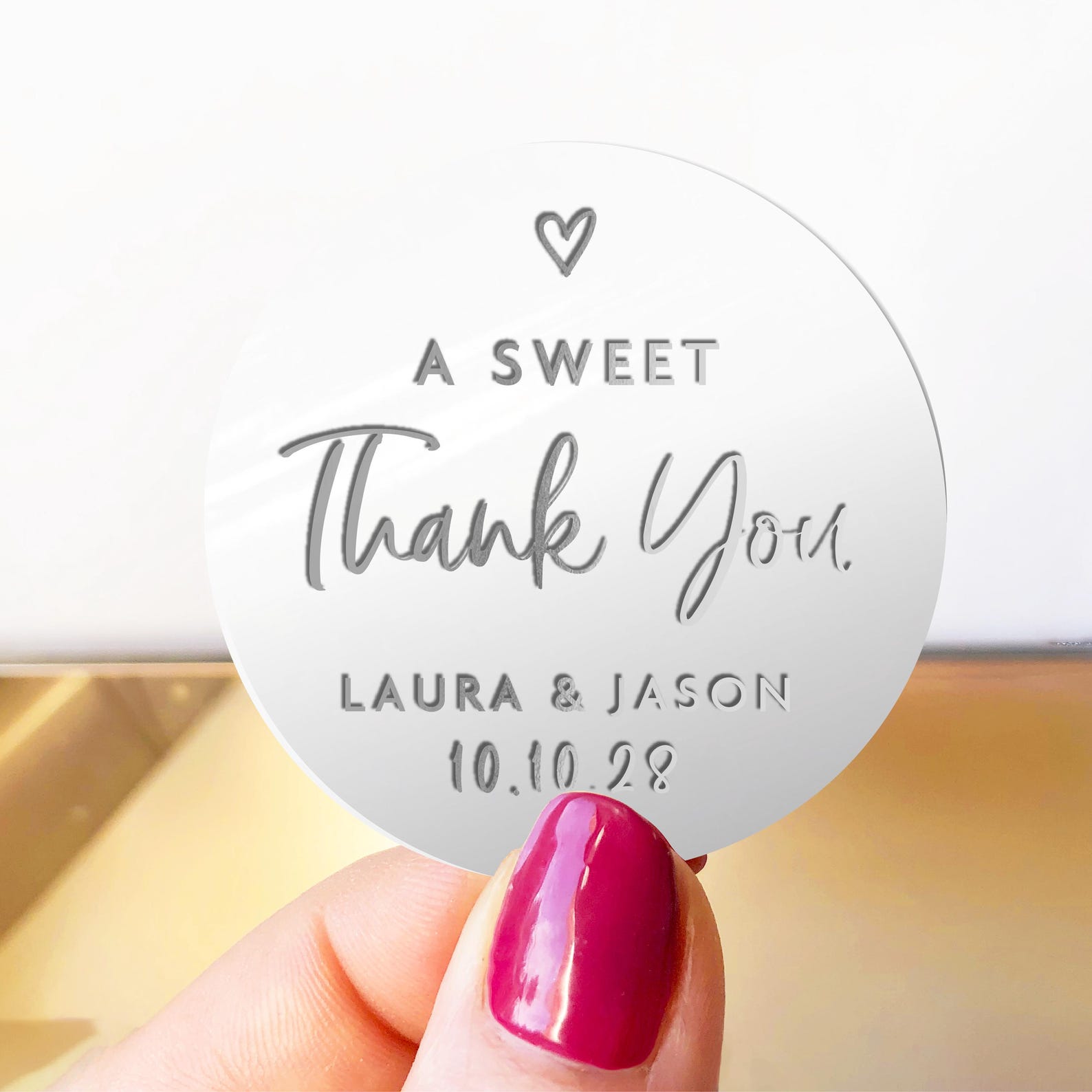 A Sweet Thank You Stickers for Wedding Candy Favors, Personalized A ...