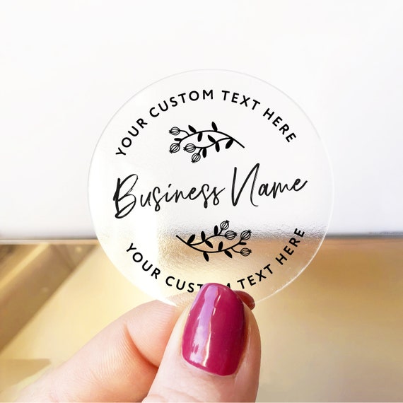 Custom business logo branding clear stickers labels Clear | Etsy