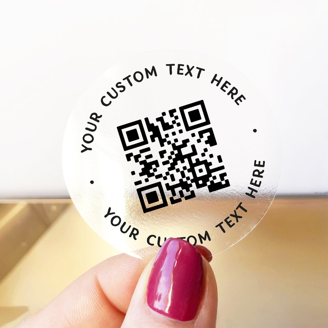 Custom QR Code Package Brand Name Stickers Sheet Custom Text - Etsy