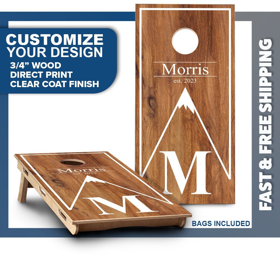 Custom Cornhole Board Set | Monogram Cornhole Boards | Personalized Bag ...