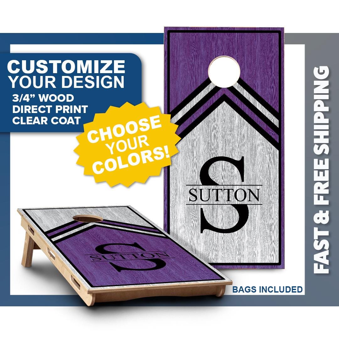 Custom Design Cornhole Board Set | Choose Your Colors | Personalized ...