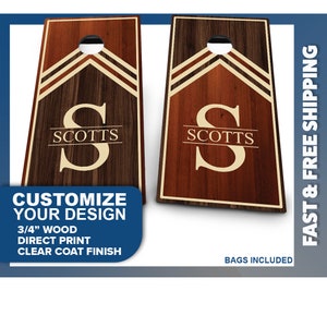 Custom Cornhole Board Set | Monogram Cornhole Boards | Personalized Bag ...