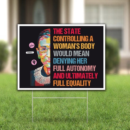 Ruth Bader Ginsburg RBG Womens Rights Yard Sign Roe Vs Wade - Etsy