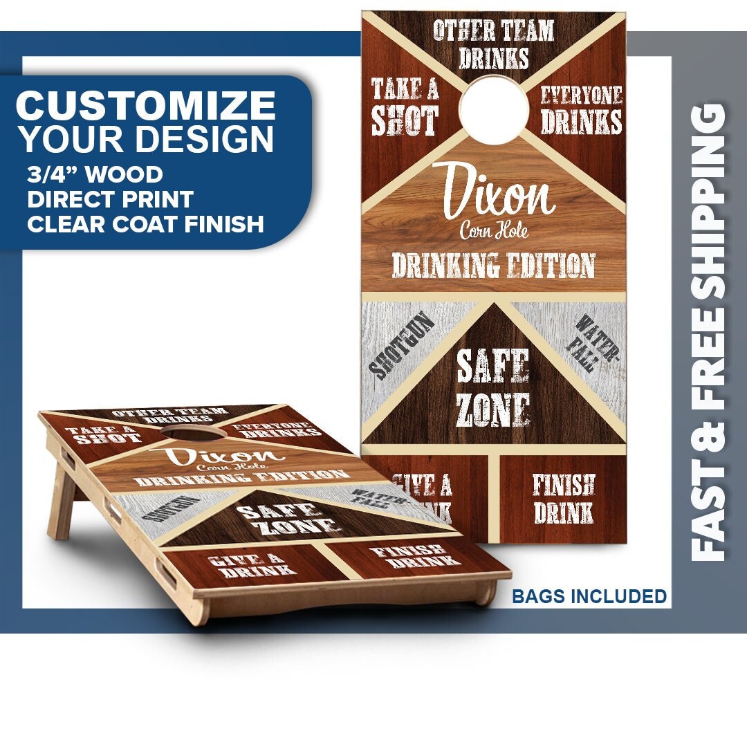 Custom Cornhole Board Set | Drinking Game Cornhole Boards | Personalized Bag Toss Board Game ...