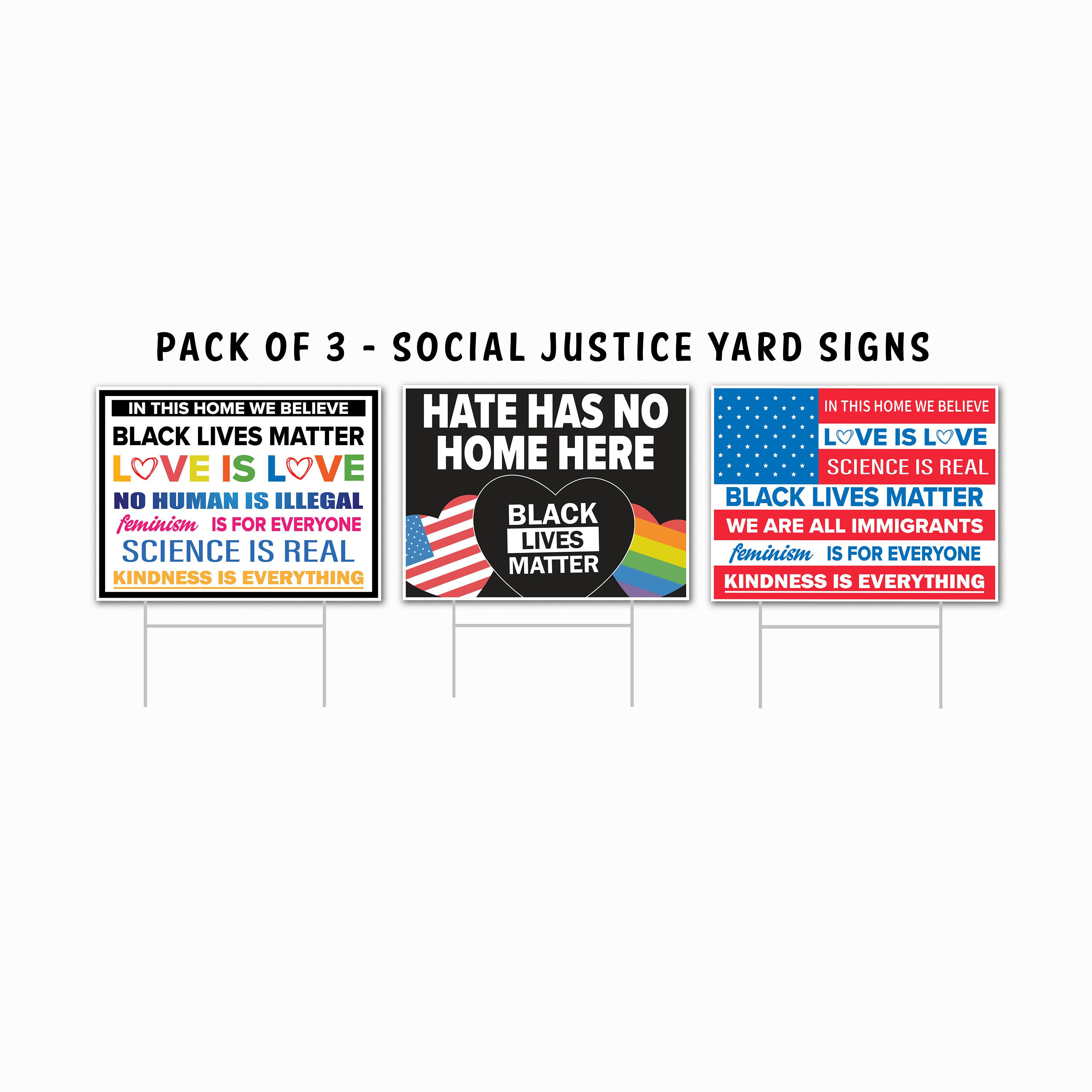 3 Pack of SOCIAL JUSTICE Yard Signs 24 x 18 Double Sided | Etsy