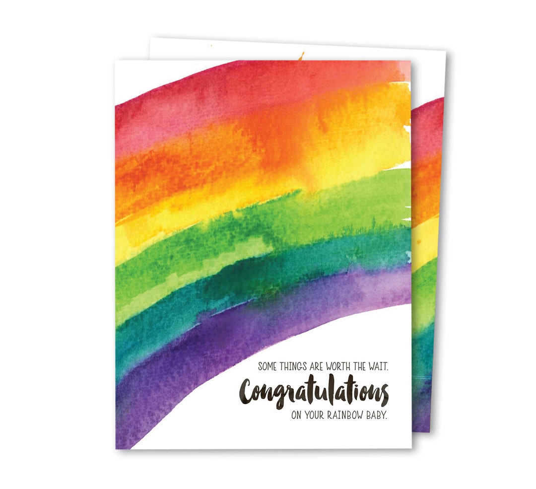 Watercolor Rainbow Baby Card: New Baby Congratulations - Etsy