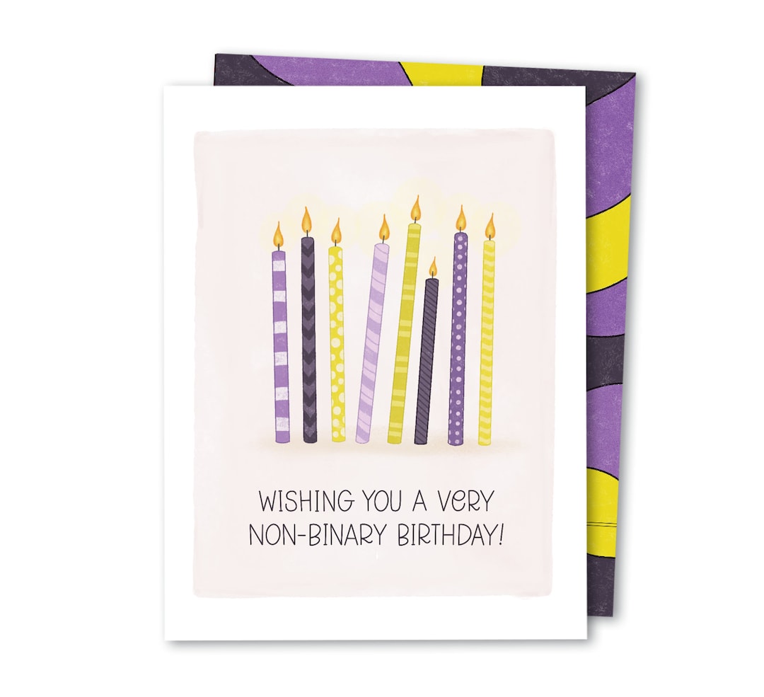 Non Binary Birthday | Happy Non Binary Birth They | LGBTQIA Bday Card ... Non Binary Birthday | Happy Non Binary Birth They | LGBTQIA Bday Card ...