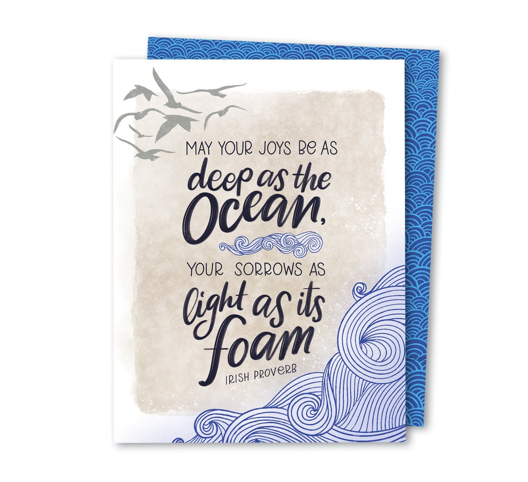 Sympathy Card: Irish Blessing, Ocean Waves, Grief, Loss - Etsy