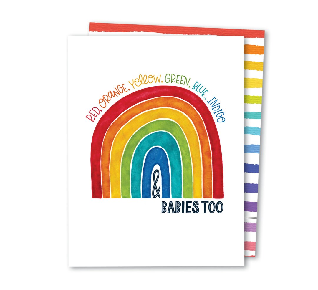 Rainbow Twins Congratulations Card: Baby Shower Twin Babies - Etsy