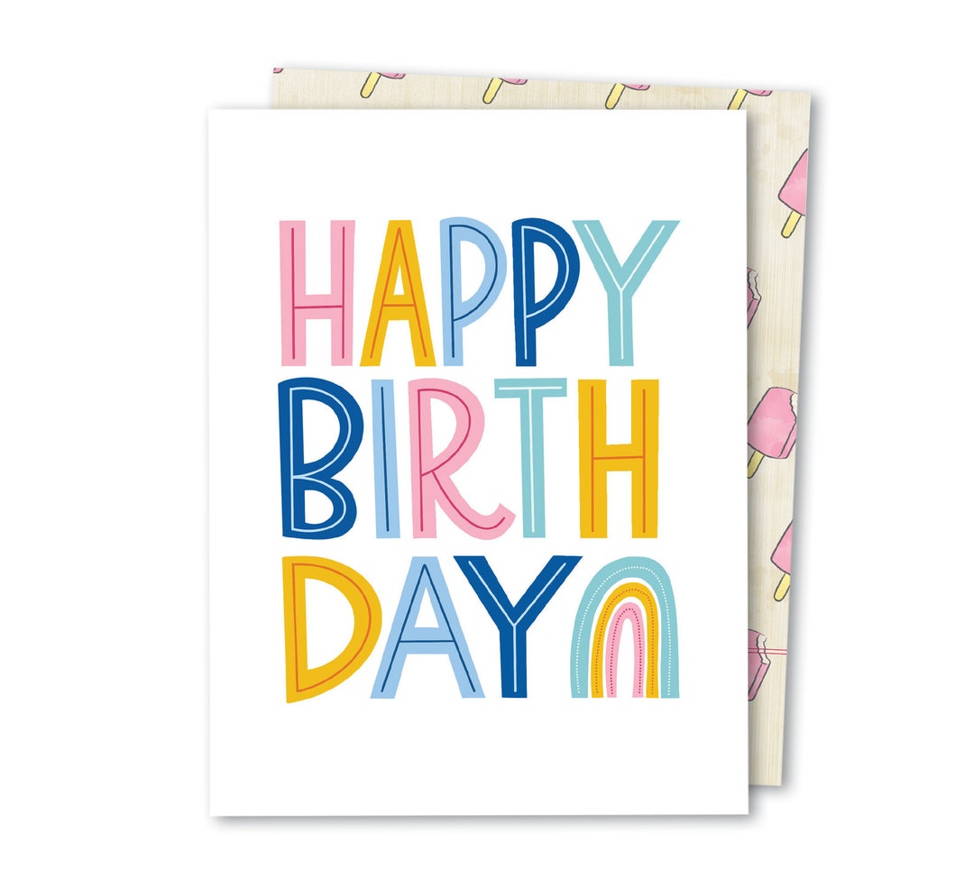Happy Rainbow Birthday Pride Trans LGBTQ Birthday Card Lesbian Gay ...