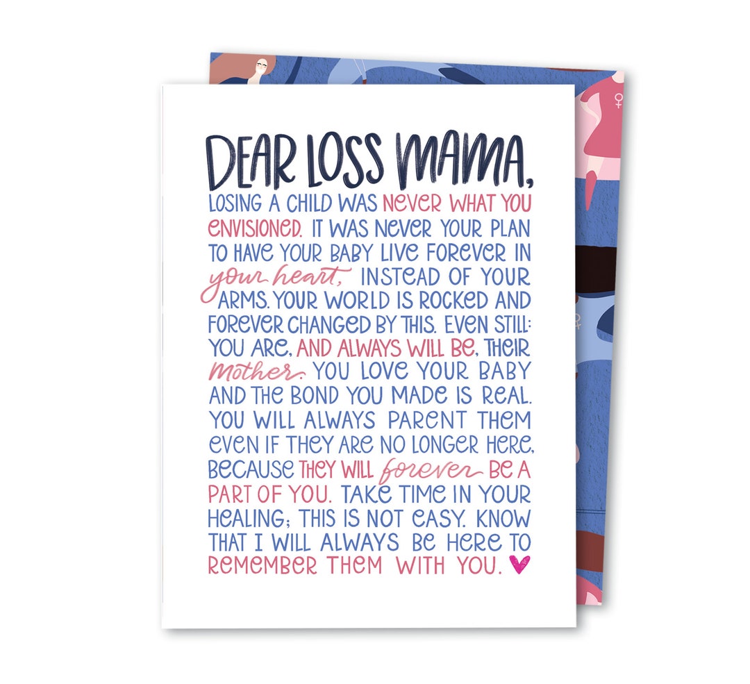 Dear Loss Mama | Mother'a Day Miscarriage Sympathy | Infant Loss Card ...