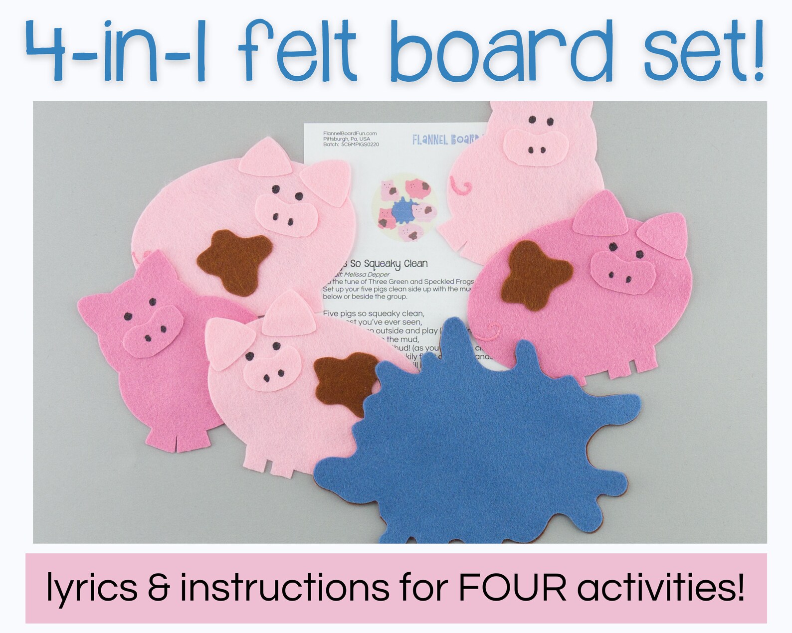 Five Pigs Flannel Board Song for Preschool Circle Time - Etsy Canada