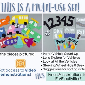 Transportation Felt Board Story Set : 5 Circle Time Activities Included ...