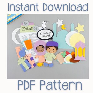 PDF Pattern for Ramadan Felt Board Story, Ramadan and Eid Flannel Board ...