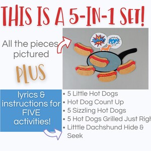 Five Hot Dogs Felt Board Story | 5-in-1 Felt Board Story | Preschool ...