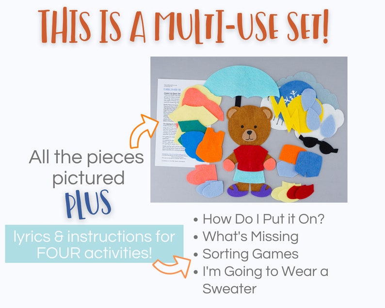 Dress up Weather Bear Felt Board Set: Circle Time Activity - Etsy