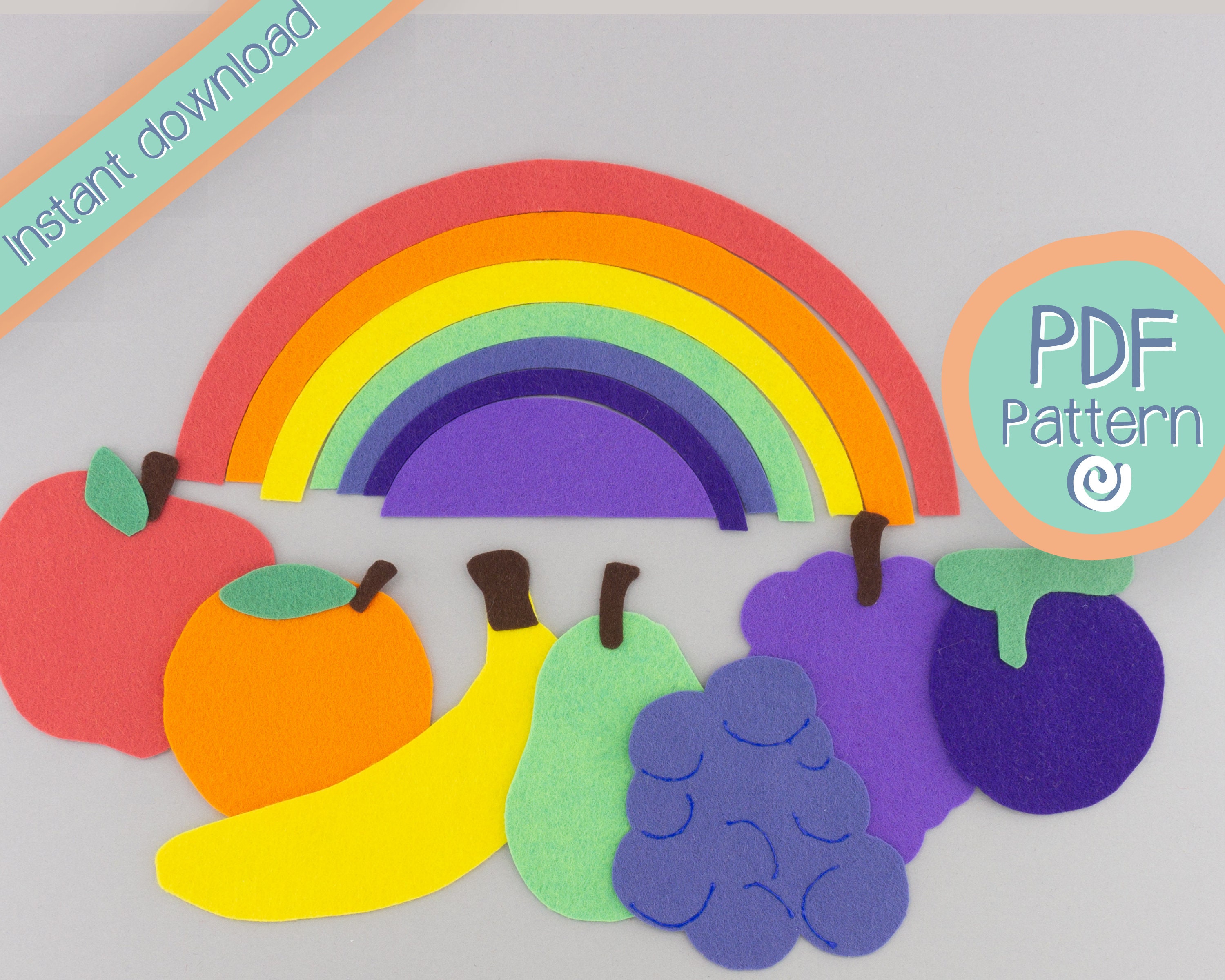 Rainbow Stew Felt Board Pattern: Fruit Circle Time Game (PDF Pattern ...