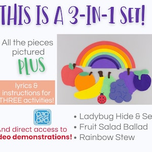 Fruit & Rainbow Stew Flannel Board Circle Time Song, Fruit Song W ...