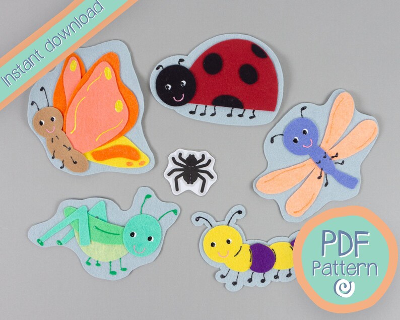 Insects Felt Board Story Pattern: Circle Time Rhymes (PDF Pattern) - Etsy