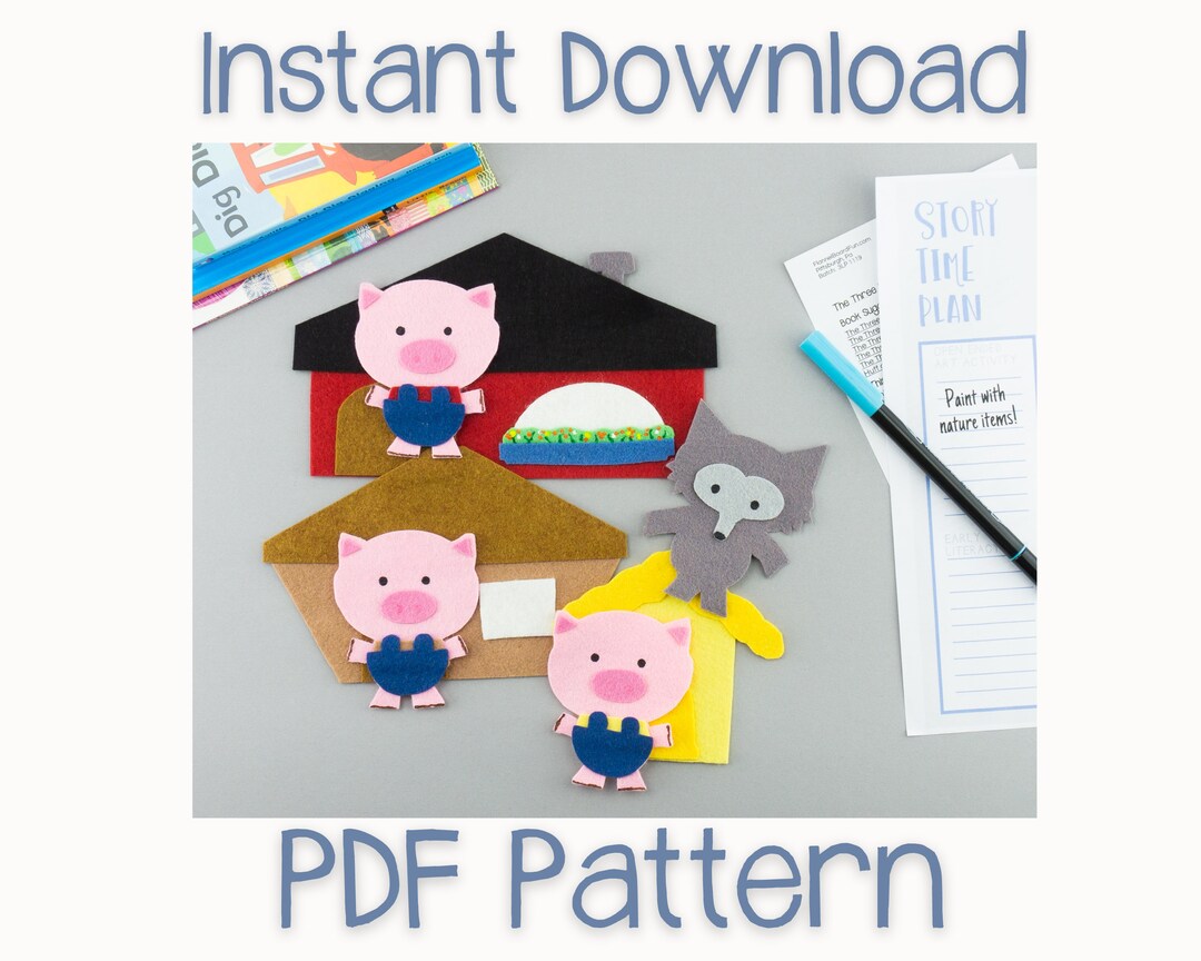 Three Little Pigs Felt Board Pattern: Storytime Activity (PDF Pattern) - Etsy