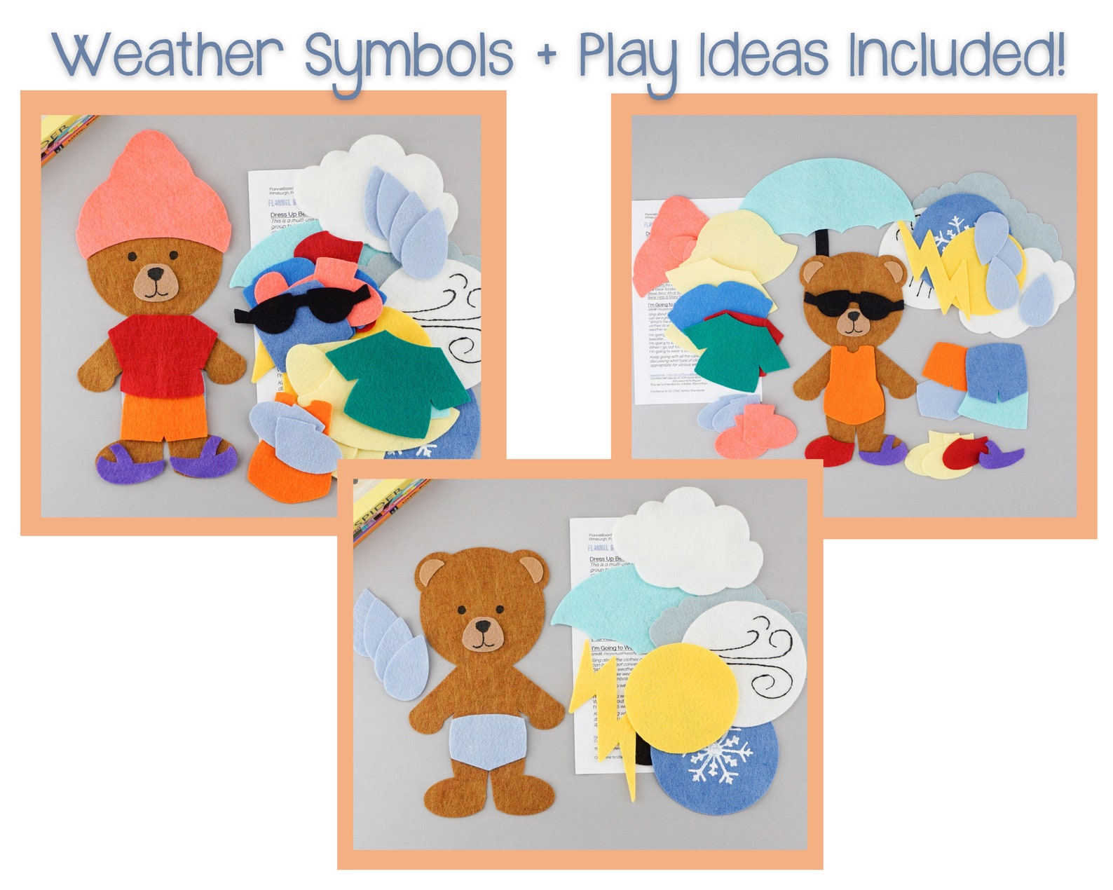 Dress up Weather Bear Felt Board Set: Circle Time Activity - Etsy
