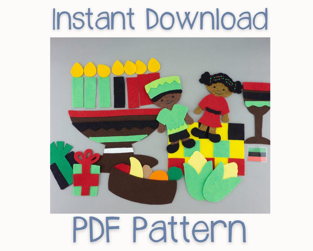 PDF Pattern for Kwanzaa Felt Board Story, Kwanzaa Flannel Board Song ...
