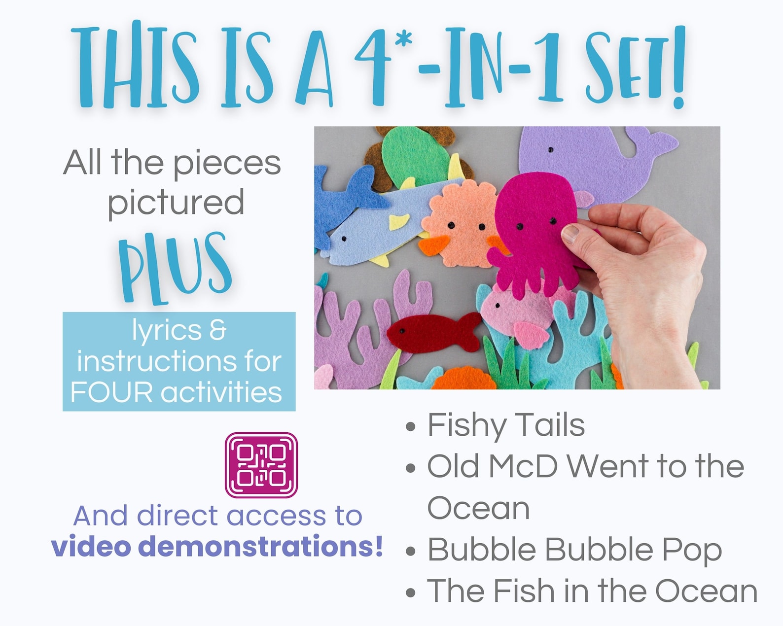 Ocean and Fish Felt Board Story Set for Preschool and Kindergarten ...