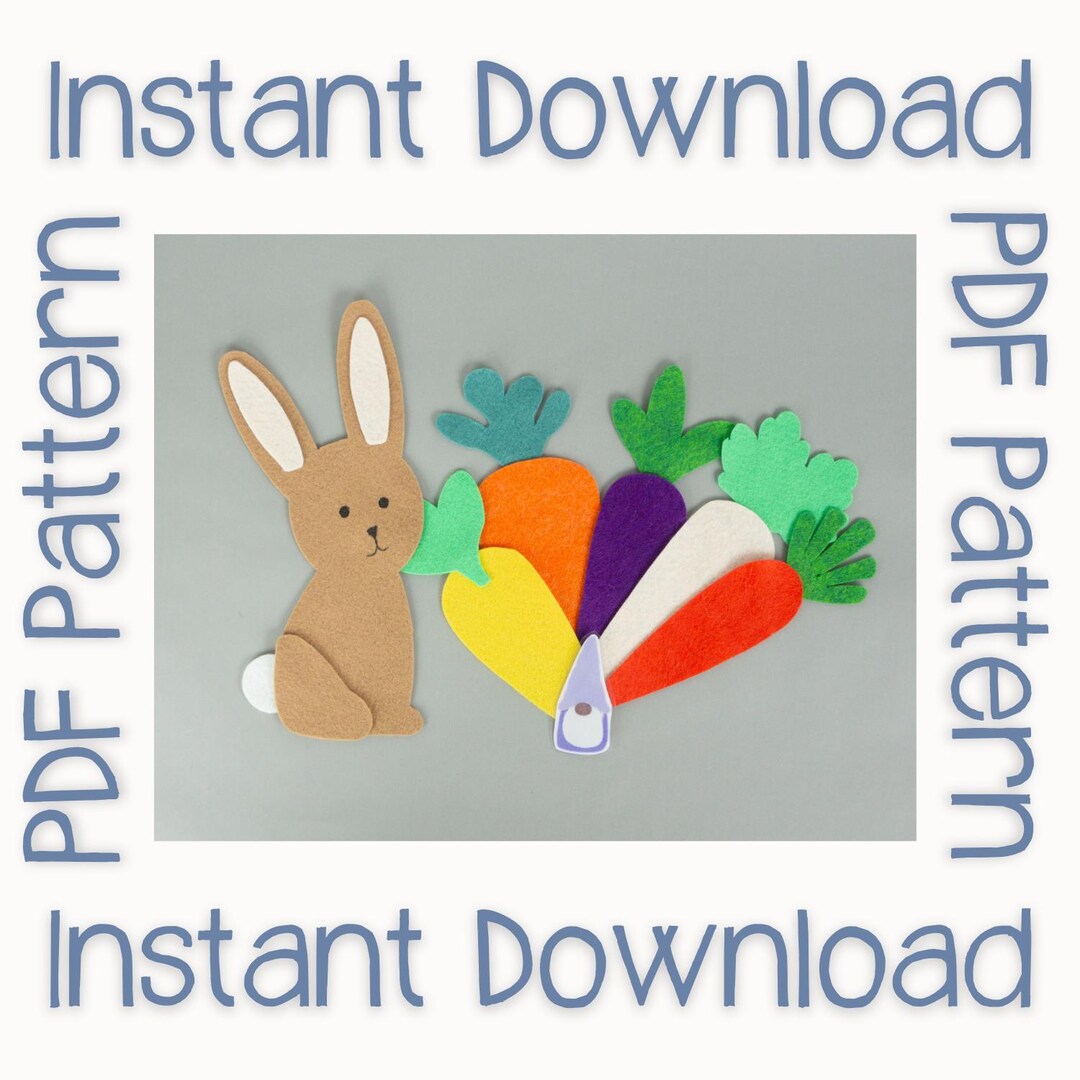 PDF Pattern for Five Carrots Felt Board & Flannel Board Circle Time ...