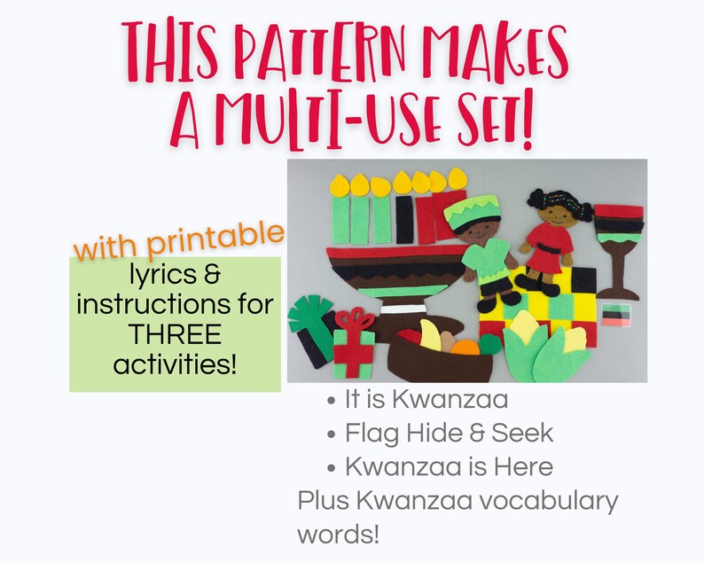 PDF Pattern for Kwanzaa Felt Board Story, Kwanzaa Flannel Board Song ...