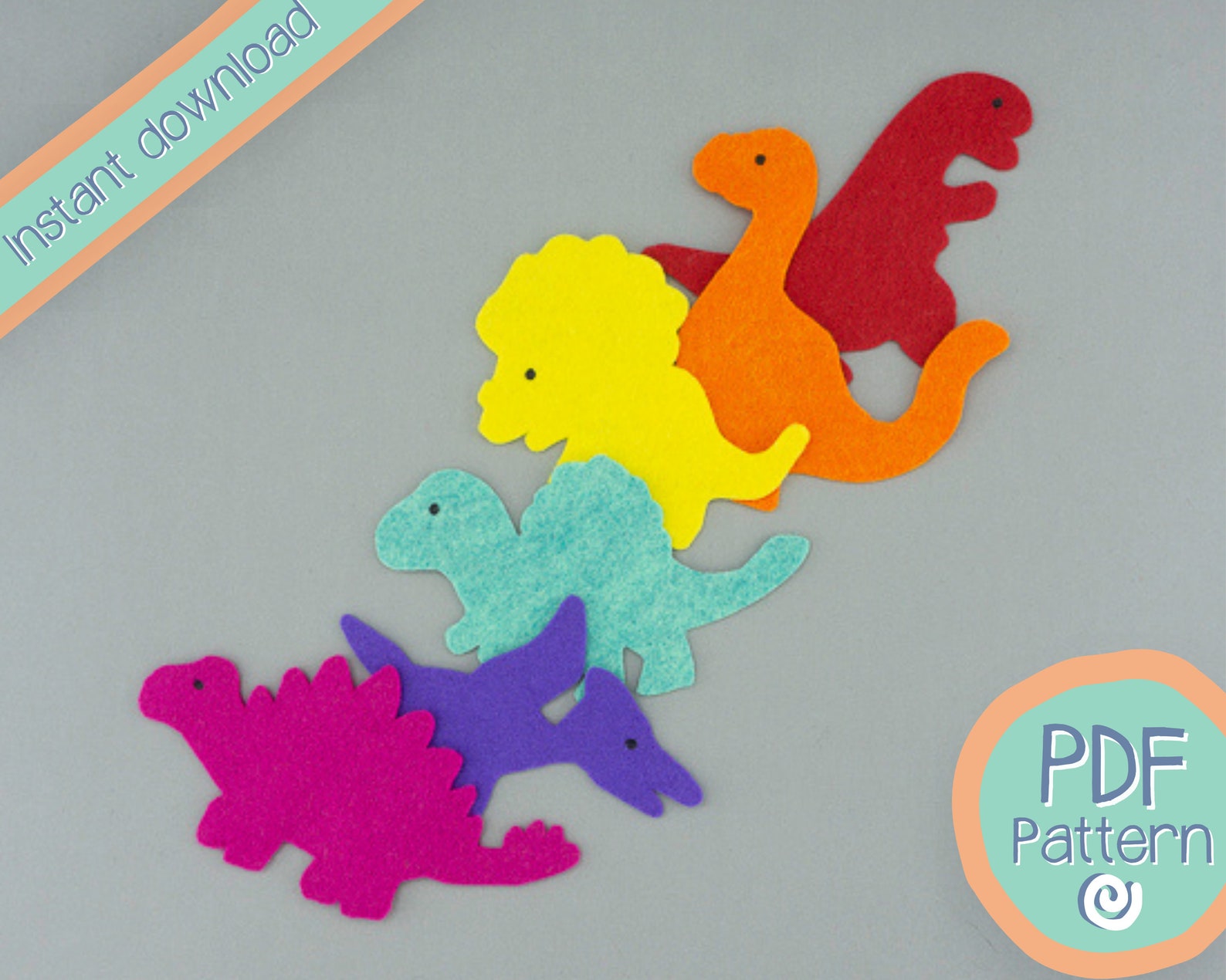 Dinosaur Felt Board Story PDF Pattern: Preschool Circle Time Learning ...