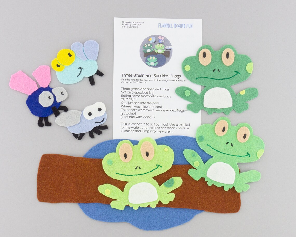 5-in-1 Frog Felt Board Story A Frog and Bug Toddler & - Etsy
