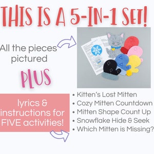 Mittens Kitten Winter Felt Board Story Circle Time Activity Winter Hide ...