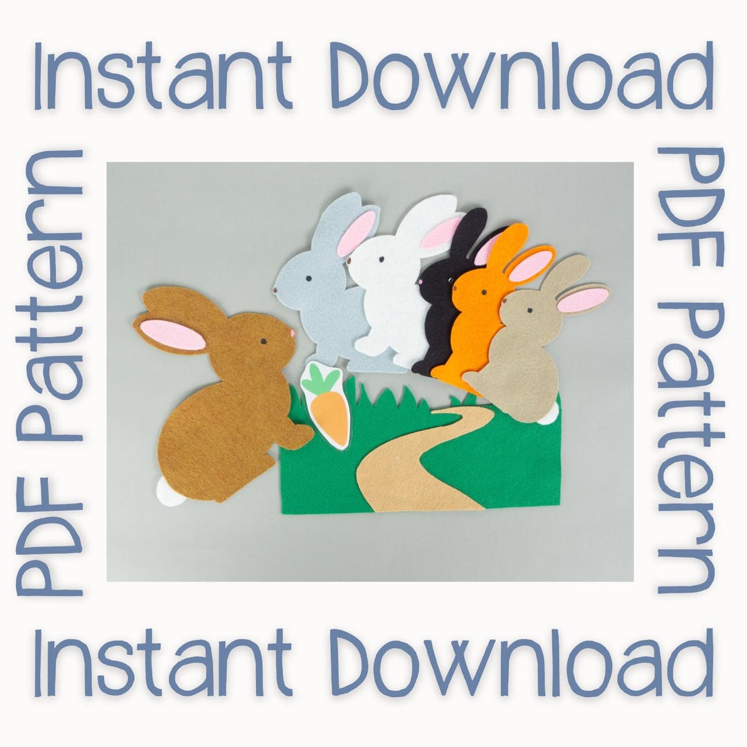PDF Pattern for Five Rabbits Felt Board & Flannel Board Circle Time ...