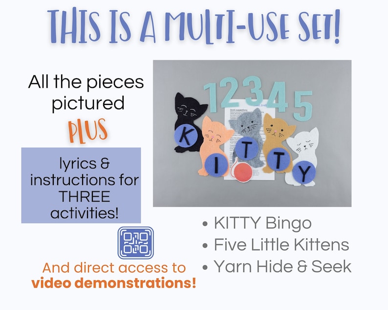 3-in-1 Kitty Flannel Board Story Set A Cat Felt Board Story - Etsy