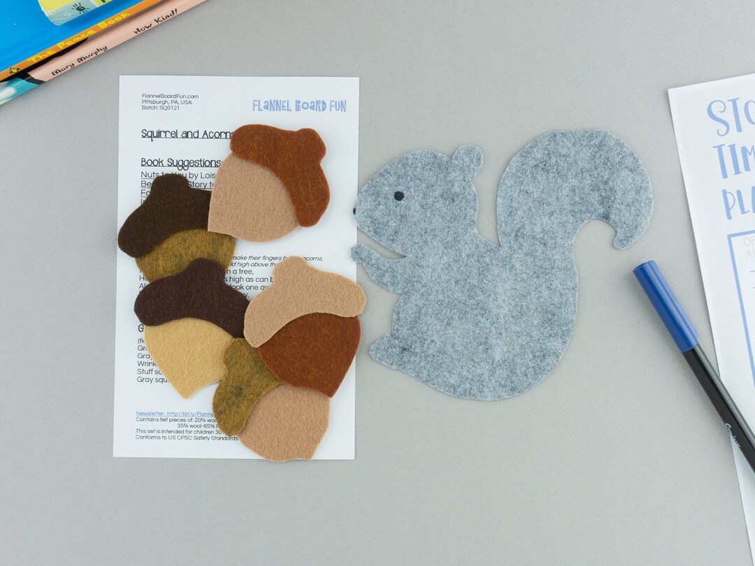 4-in-1 Squirrel Acorn Felt Board Story Rhyme Preschool - Etsy