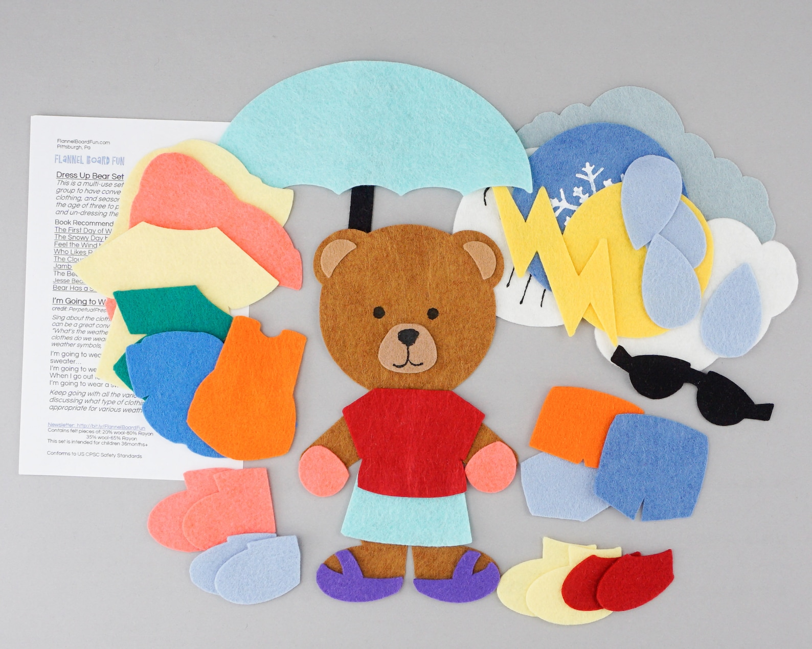 Dress up Weather Bear Felt Board Set: Circle Time Activity - Etsy