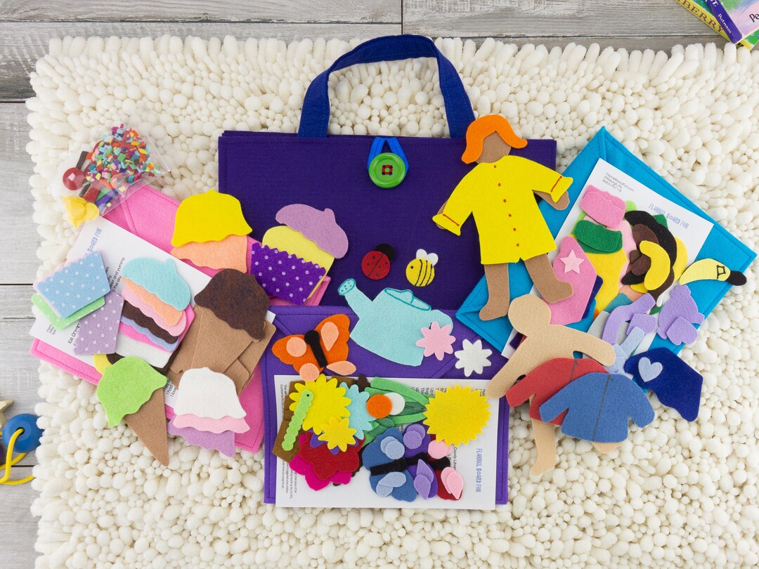 Felt Board Story + Play Mat Bundle, 3 Flannel Board Play Sets for Kids ...