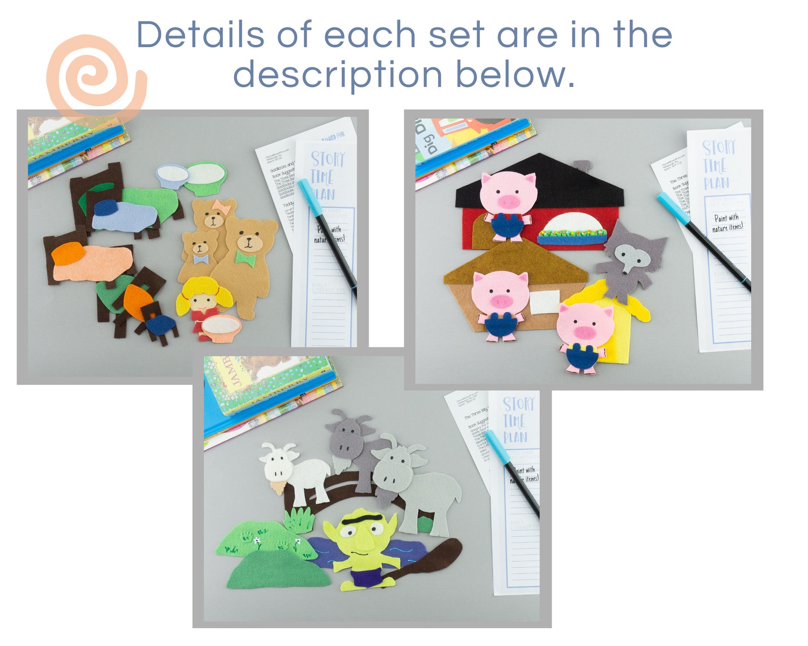 Felt Stories Teacher Pack Goldilocks Three Little Pigs & - Etsy