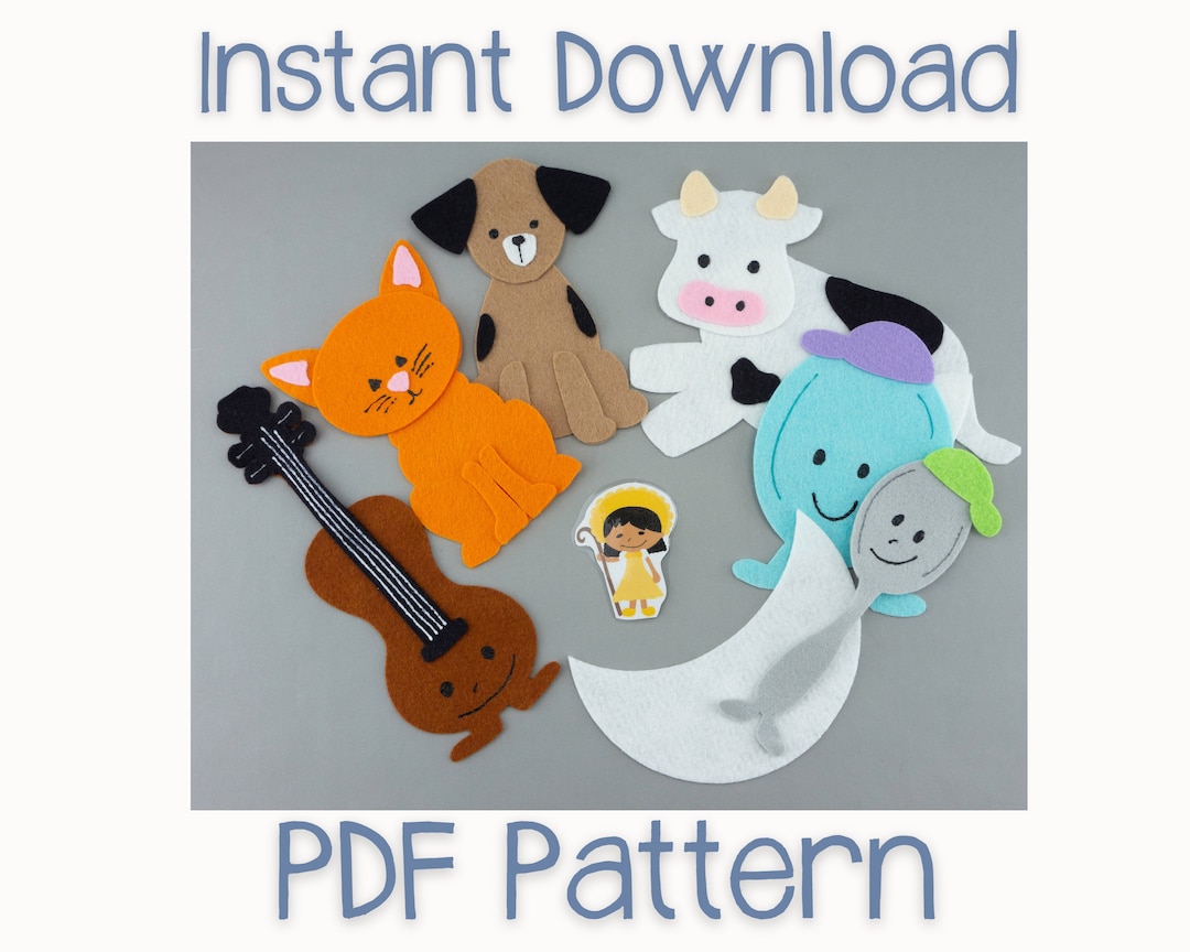 PDF Pattern for Hey Diddle Diddle the Cat and the Fiddle Felt Board ...