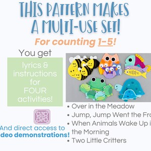 Felt Board Pattern: Over in the Meadow Circle Time Animal Set (PDF ...